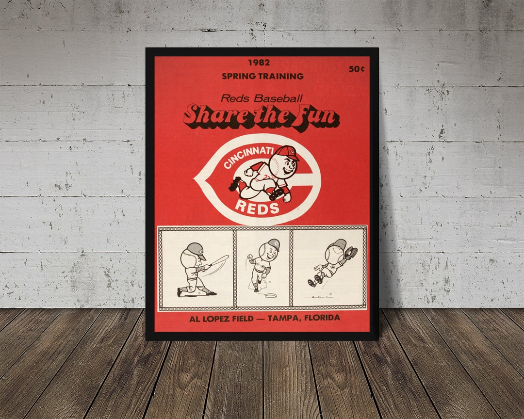 1982 CINCINNATI REDS Print Vintage Baseball Poster. Retro Baseball ...