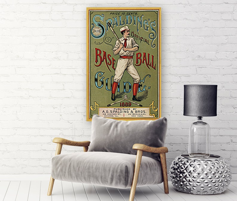 1889 SPALDING BASEBALL GUIDE Print Vintage Baseball Poster | Etsy