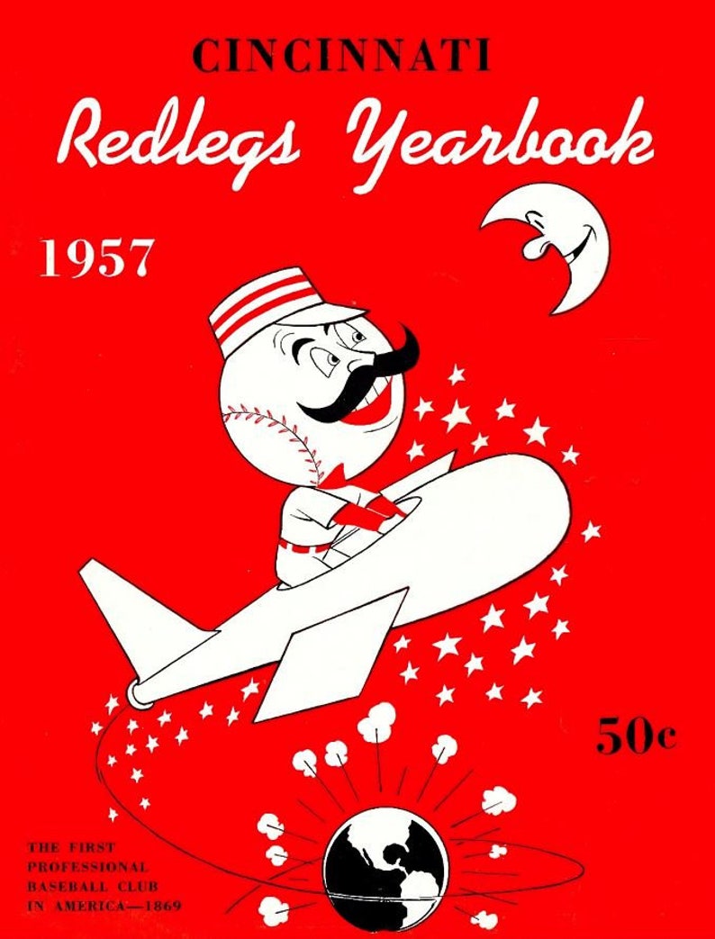 1957 CINCINNATI REDS Print Vintage Baseball Poster. Retro - Etsy