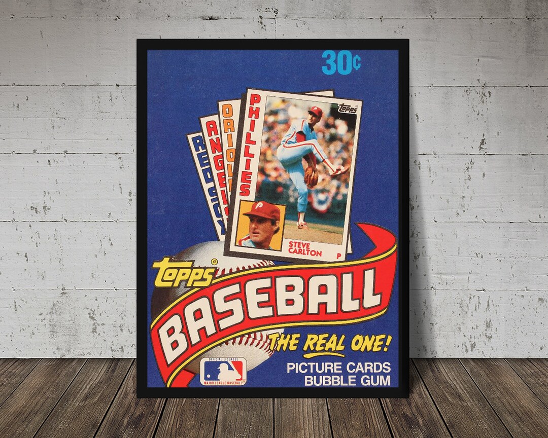 1984 TOPPS BASEBALL CARDS Print Vintage Baseball Poster, Retro Baseball ...