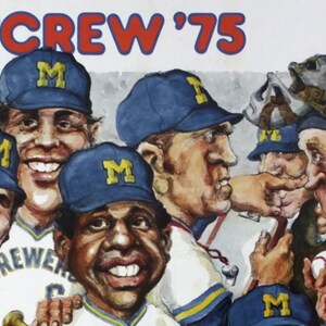 1975 MILWAUKEE BREWERS Print Vintage Baseball Poster, Retro Baseball ...