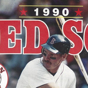 1990 BOSTON RED SOX Print Vintage Baseball Poster, Retro Baseball ...