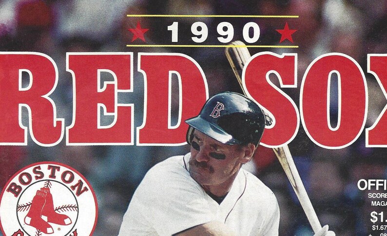 1990 BOSTON RED SOX print Vintage Baseball Poster Retro | Etsy