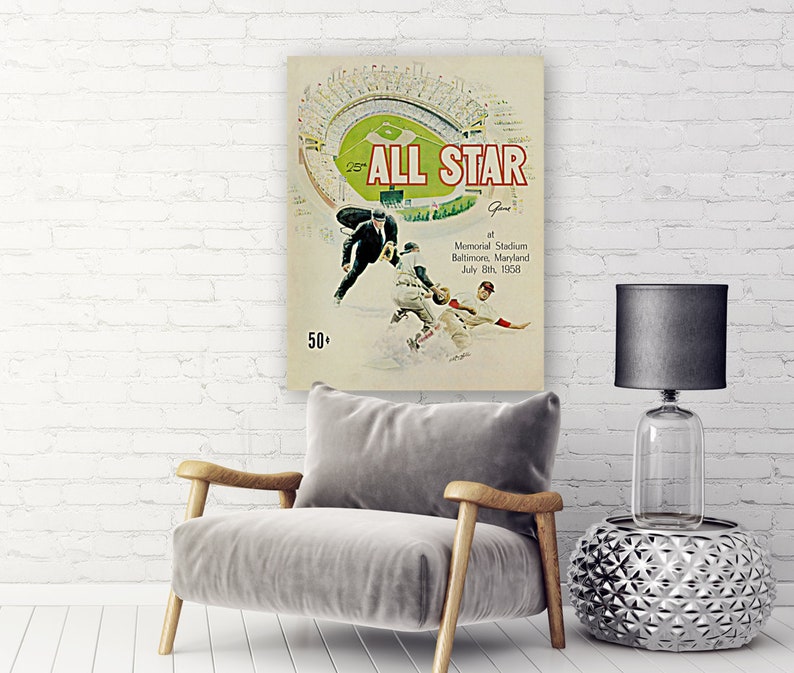 1958 ALL-STAR GAME Print Vintage Baseball Poster Retro - Etsy
