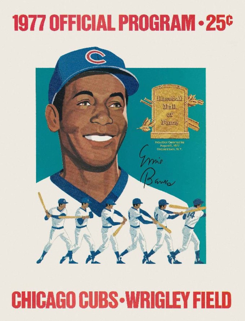 WRAPPED CANVAS 1977 Chicago CUBS Print Vintage Baseball - Etsy