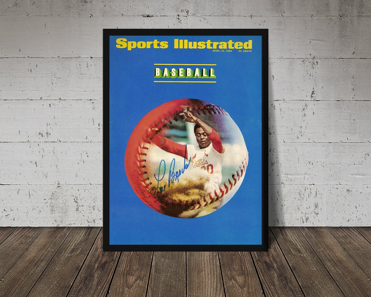 1968 LOU BROCK Sports Illustrated print Vintage Baseball | Etsy