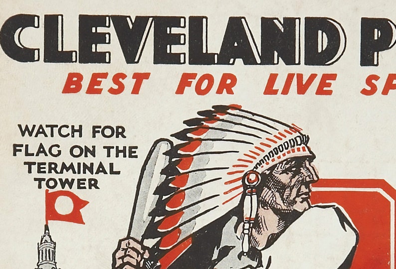 1935 CLEVELAND INDIANS Print Vintage Baseball Poster Retro - Etsy