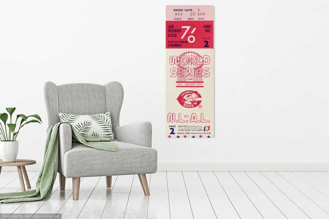 1976 CINCINNATI REDS Print / Game Ticket Vintage Baseball Poster, Retro ...