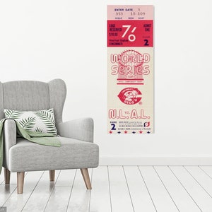 1976 CINCINNATI REDS Print / Game Ticket Vintage Baseball Poster, Retro ...