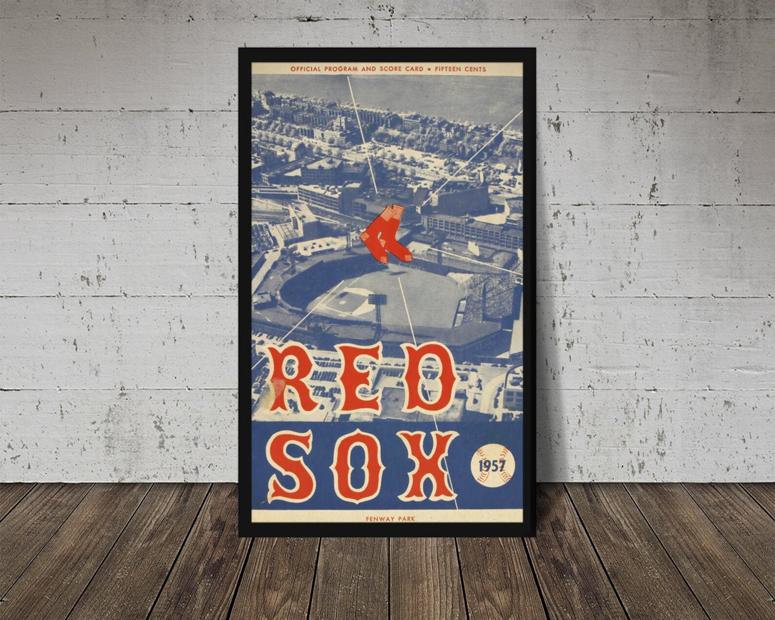 1957 BOSTON RED SOX Print Vintage Baseball Poster Retro | Etsy