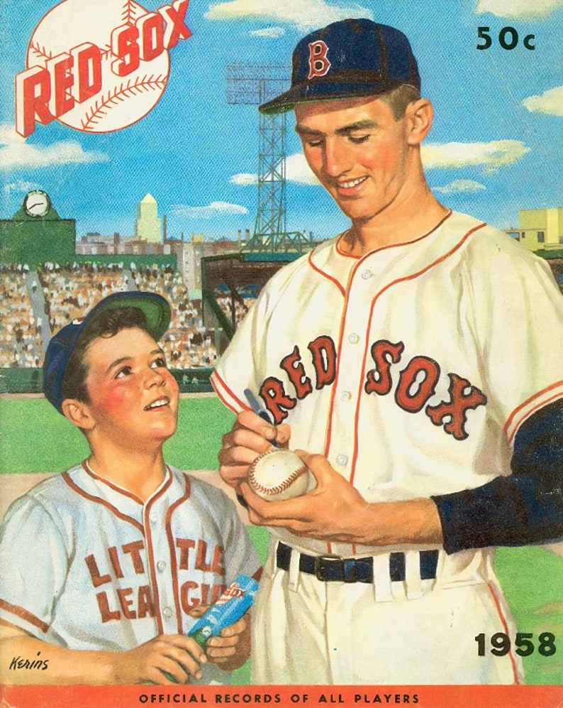 1958 BOSTON RED SOX Print Vintage Baseball Poster. Retro - Etsy