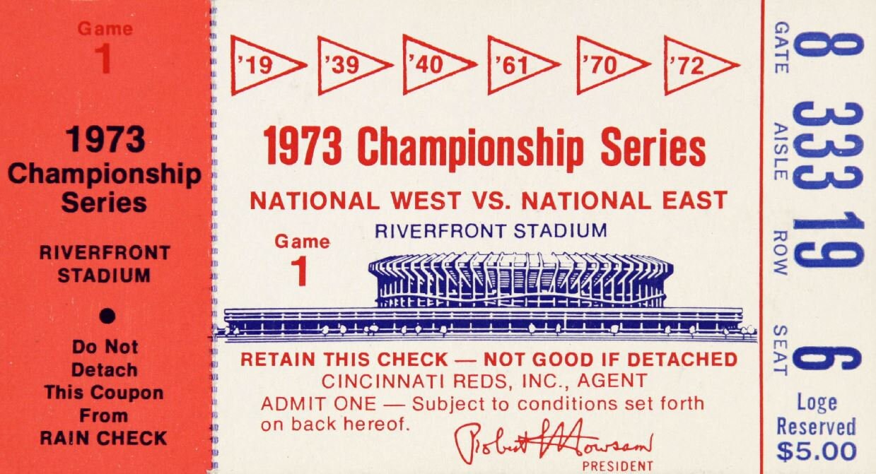 WRAPPED CANVAS 1973 Cincinnati REDS print / Game Ticket | Etsy