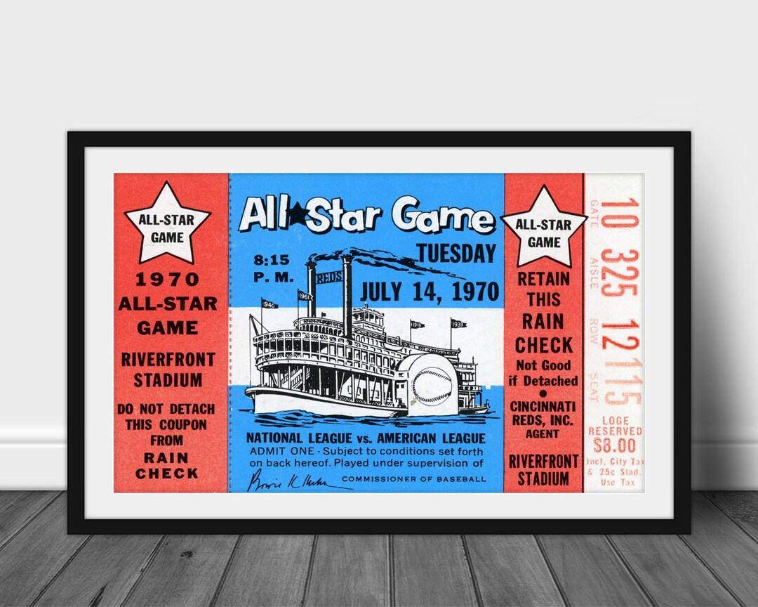 1970 ALL-STAR GAME Print Vintage Baseball Poster. Retro Baseball Poster ...
