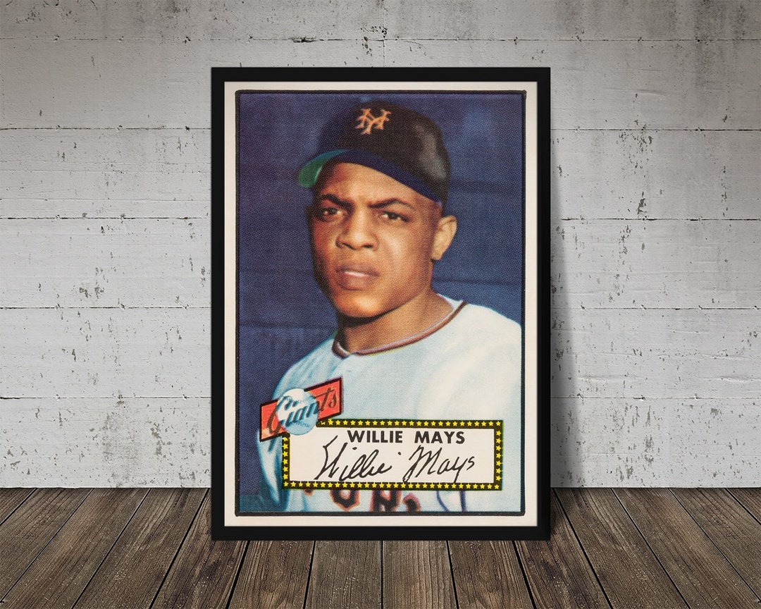 1952 WILLIE MAYS Topps 261 Baseball Card Print Vintage Baseball Poster ...