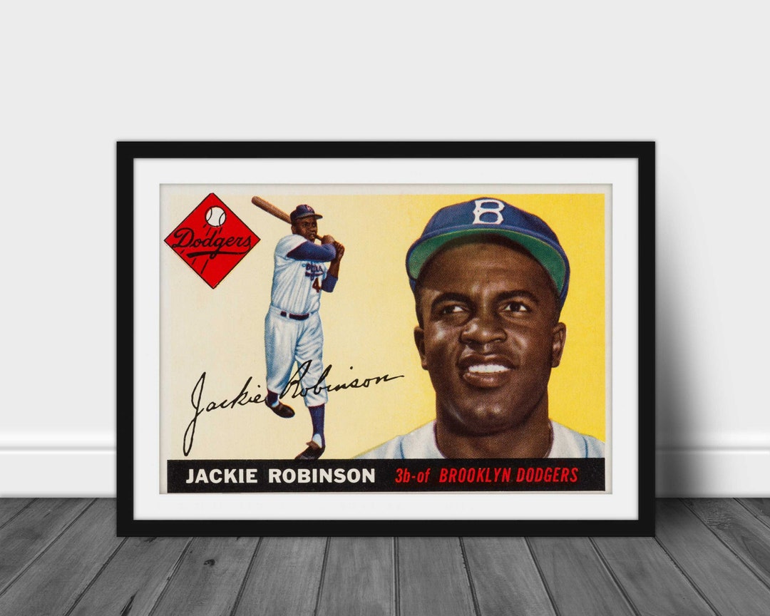 1955 JACKIE ROBINSON Topps 50 Baseball Card Print vintage Baseball ...