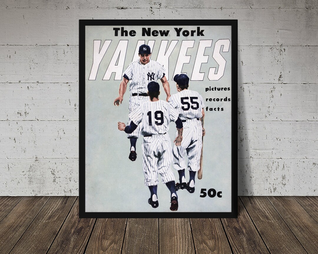 NEW YORK YANKEES Print Vintage Baseball Poster, Retro Baseball Poster ...