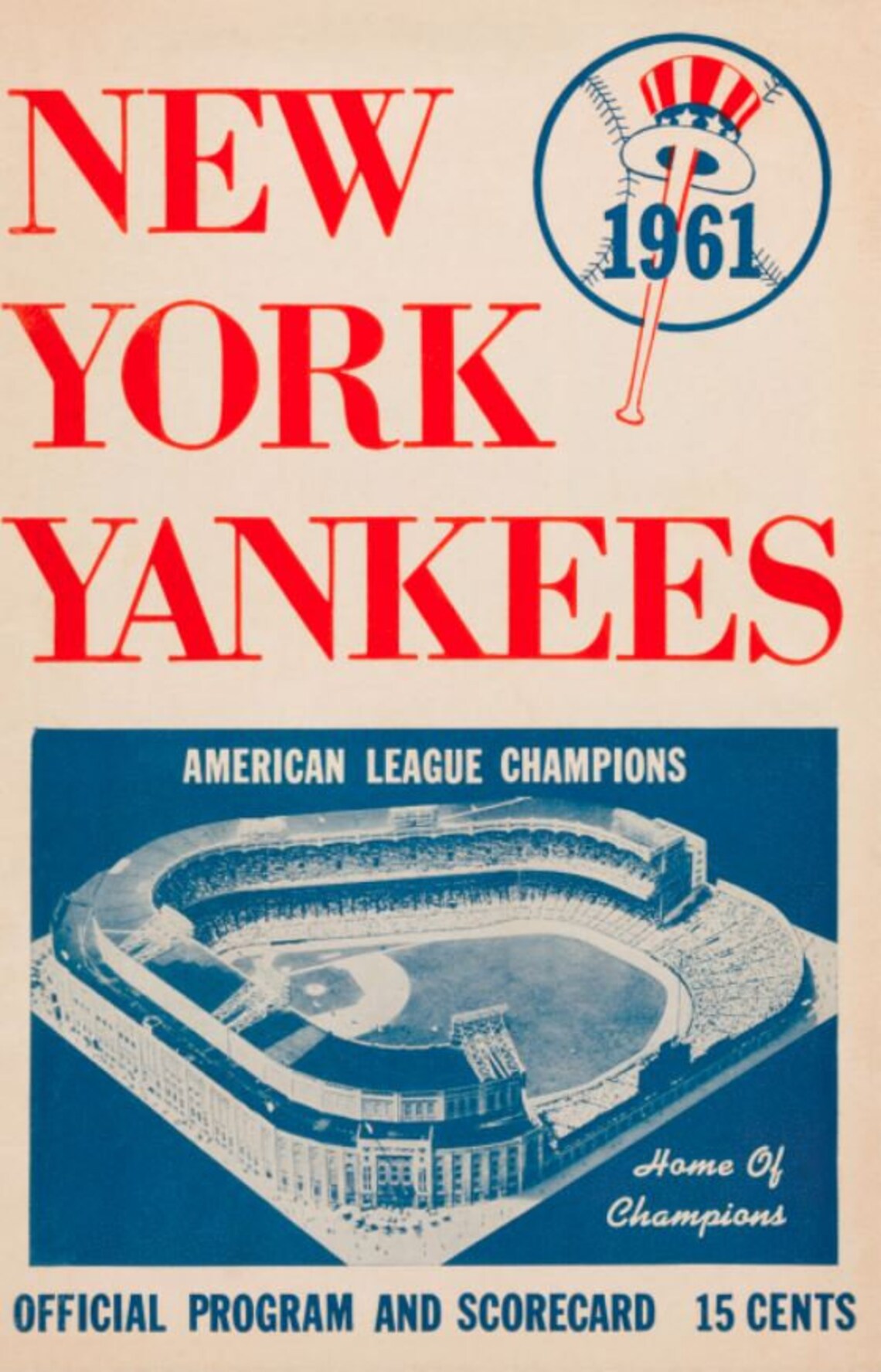 1961 NEW YORK YANKEES Print Vintage Baseball Poster Retro - Etsy