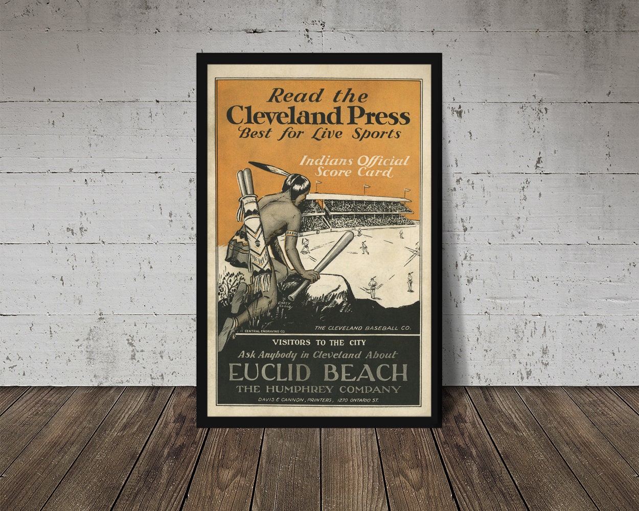1927 CLEVELAND INDIANS Print Vintage Baseball Poster Retro - Etsy