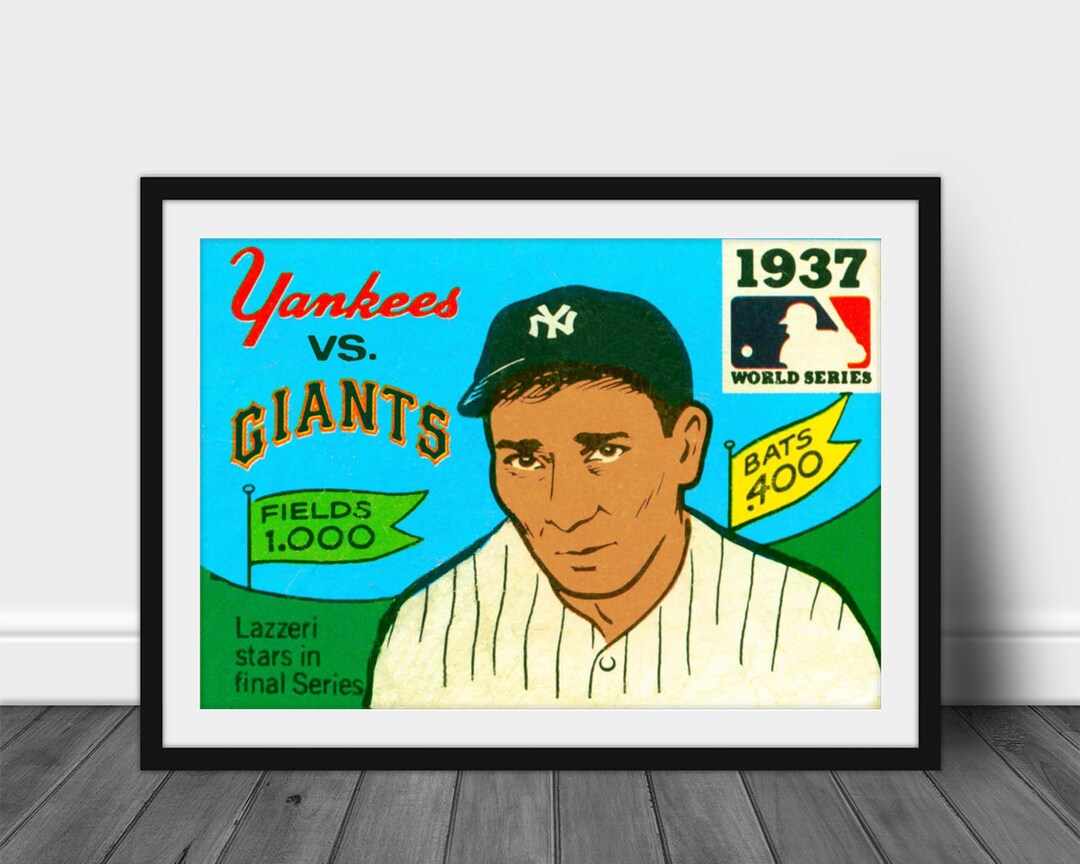 1937 NEW YORK YANKEES Print Vintage Baseball Poster, Retro Baseball ...