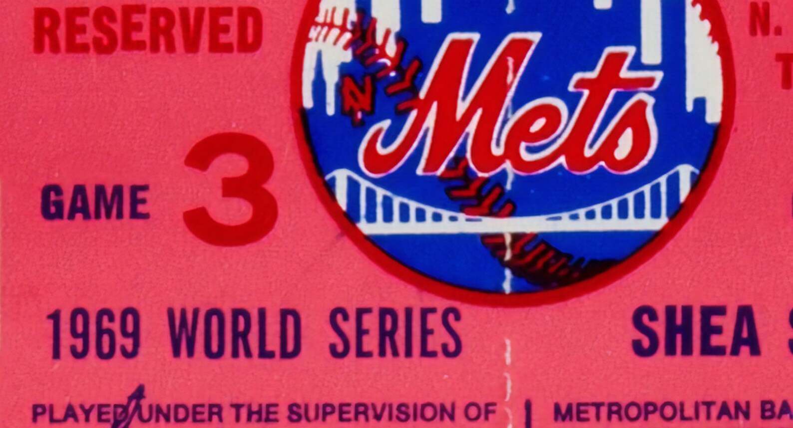 NEW YORK METS 1969 Print / Game Ticket Vintage Baseball | Etsy