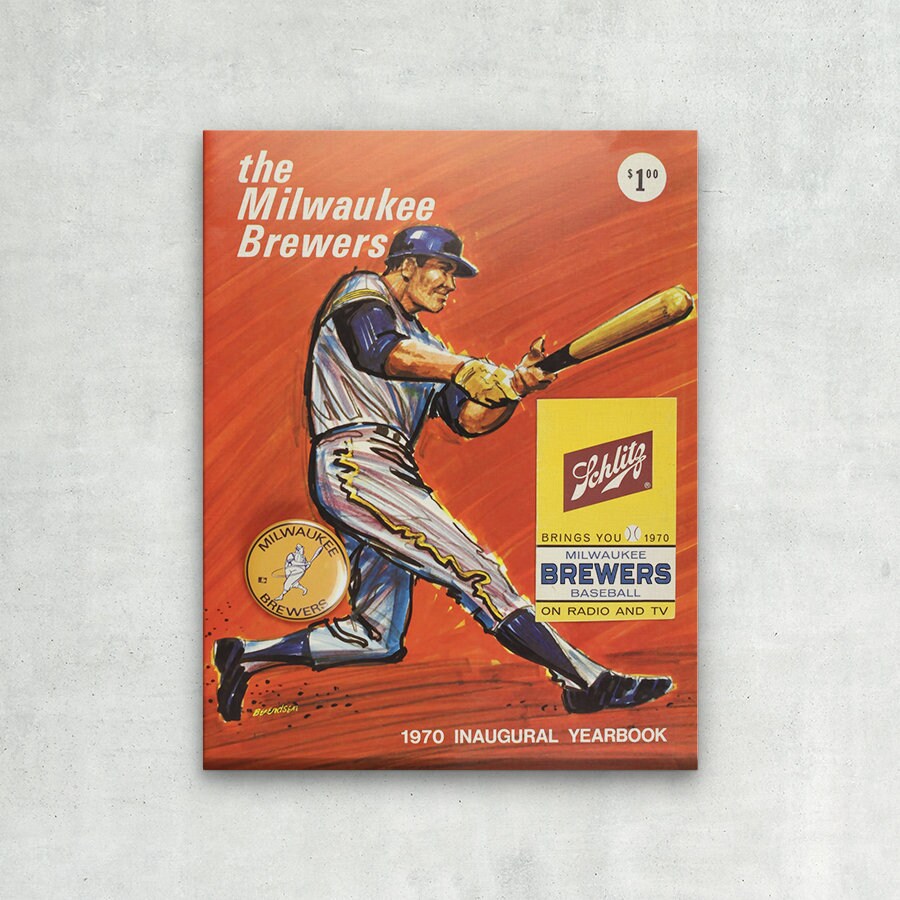 WRAPPED CANVAS 1970 Milwaukee BREWERS print Vintage | Etsy