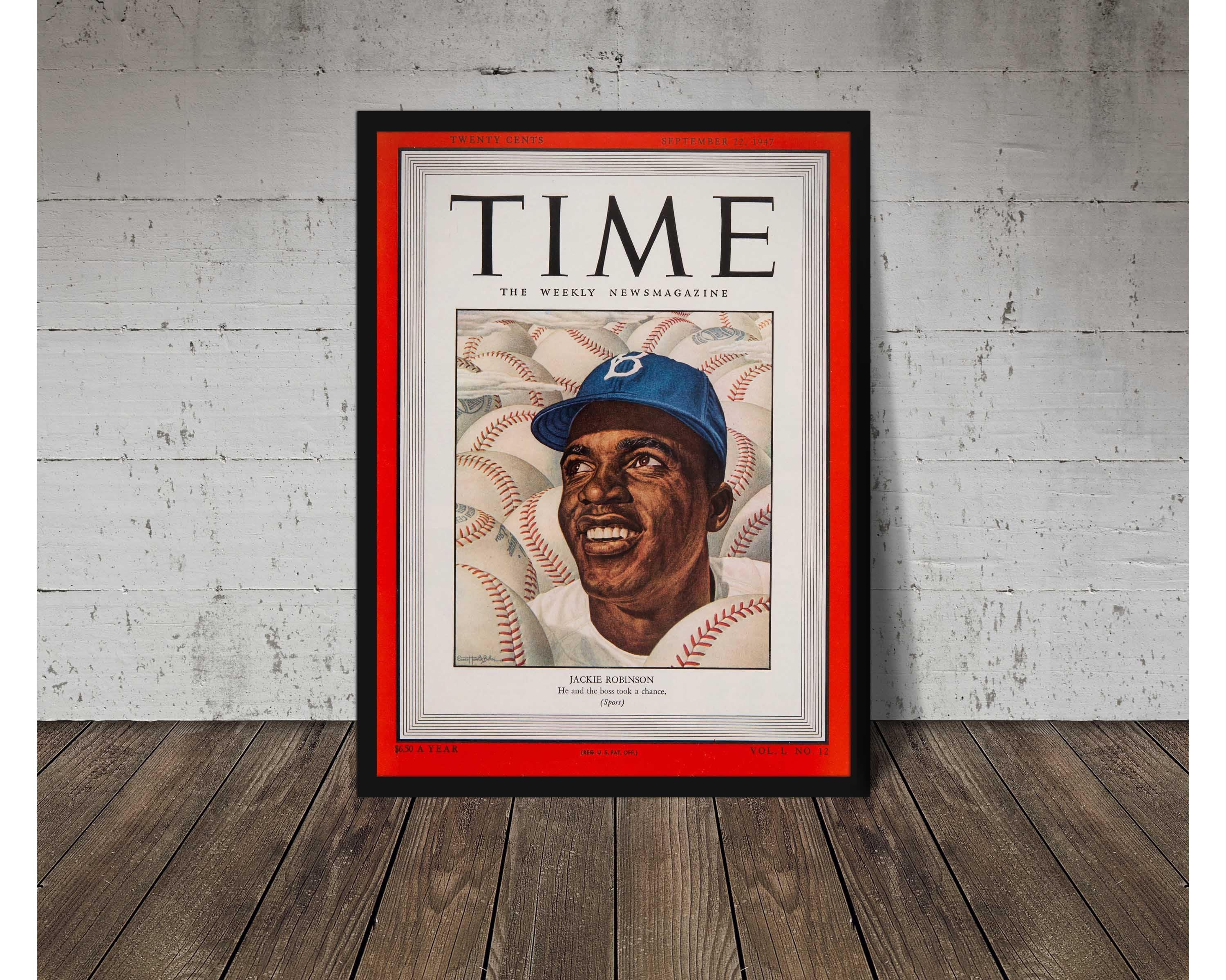 1947 JACKIE ROBINSON Print Vintage Baseball Poster. Retro - Etsy