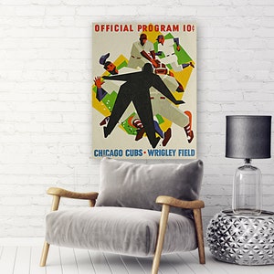 1965 CHICAGO CUBS Print Vintage Baseball Poster. Retro Baseball Poster ...