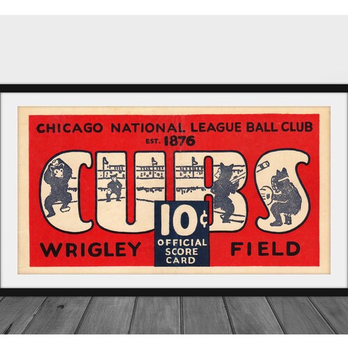 1929 CHICAGO CUBS Print Vintage Baseball Poster. Retro - Etsy