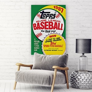 1987 Topps Baseball Cards Print Vintage Baseball Poster, Retro Baseball