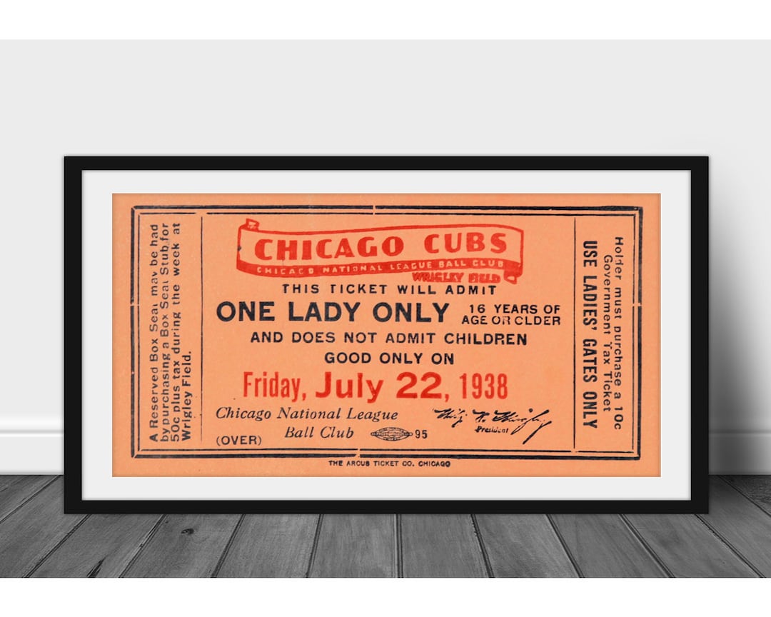 1938 CHICAGO CUBS Print Vintage Baseball Poster, Retro Baseball Poster ...
