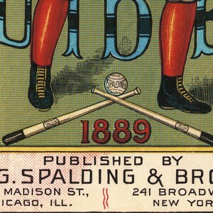 1889 SPALDING BASEBALL GUIDE Print Vintage Baseball Poster, Retro ...