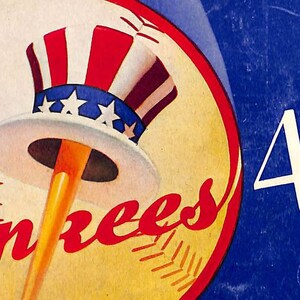 1947 NEW YORK YANKEES Print Vs. Brooklyn Dodgers Vintage Baseball ...