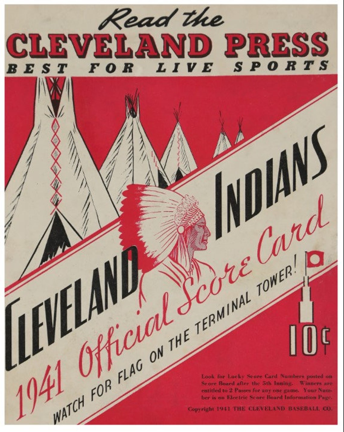 1941 CLEVELAND INDIANS Print Vintage Baseball Poster Retro - Etsy