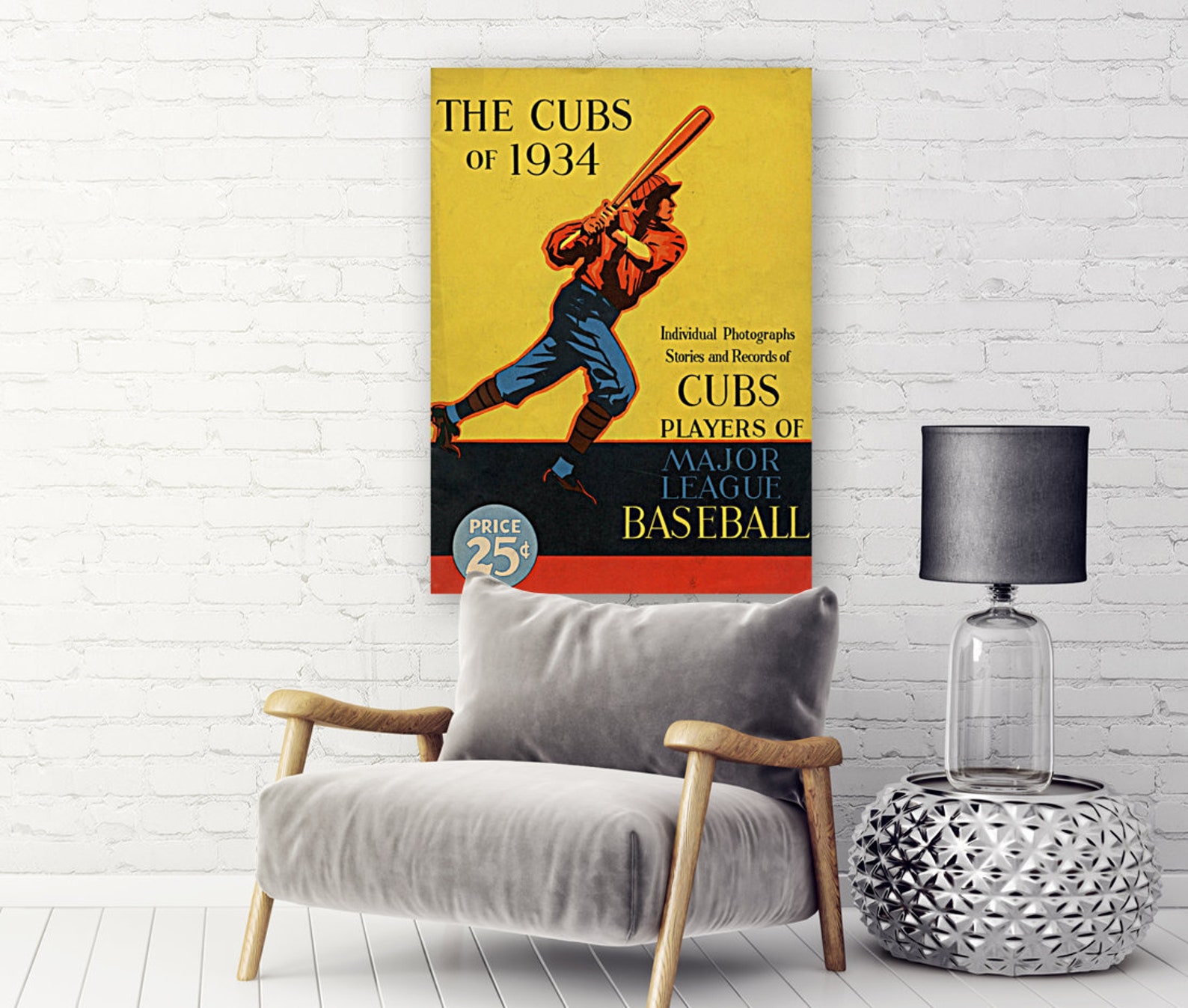 1934 CHICAGO CUBS Print Vintage Baseball Poster. Retro | Etsy