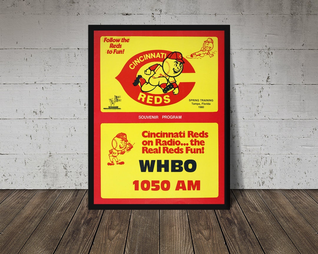 1980 CINCINNATI REDS Print Vintage Baseball Poster. Retro Baseball ...