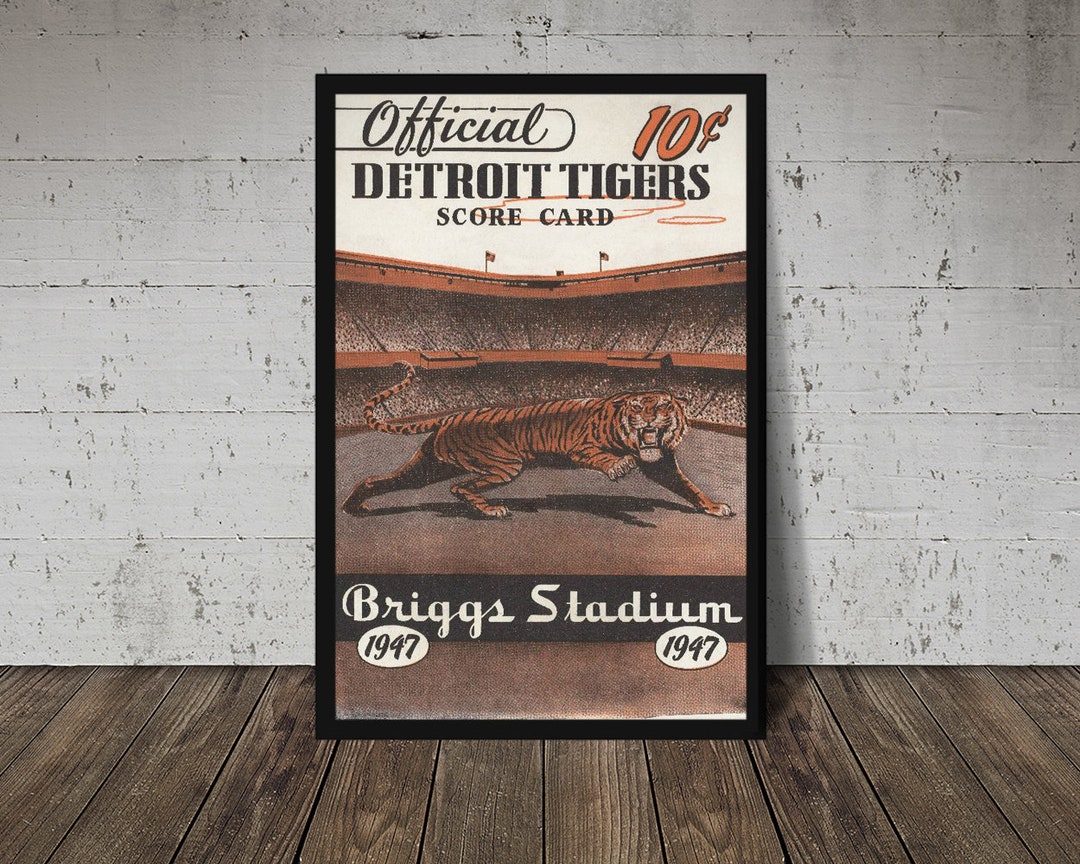 1947 DETROIT TIGERS Print Vintage Baseball Poster, Retro Baseball ...