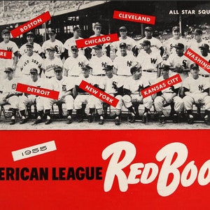 1955 ALL-STAR GAME Print / American League vintage Baseball Poster ...