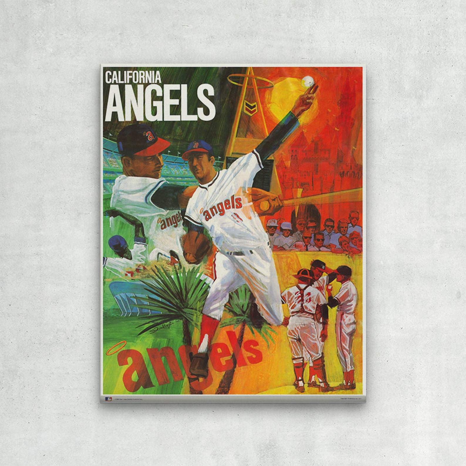 WRAPPED CANVAS 1971 Los Angeles ANGELS of Anaheim Print - Etsy