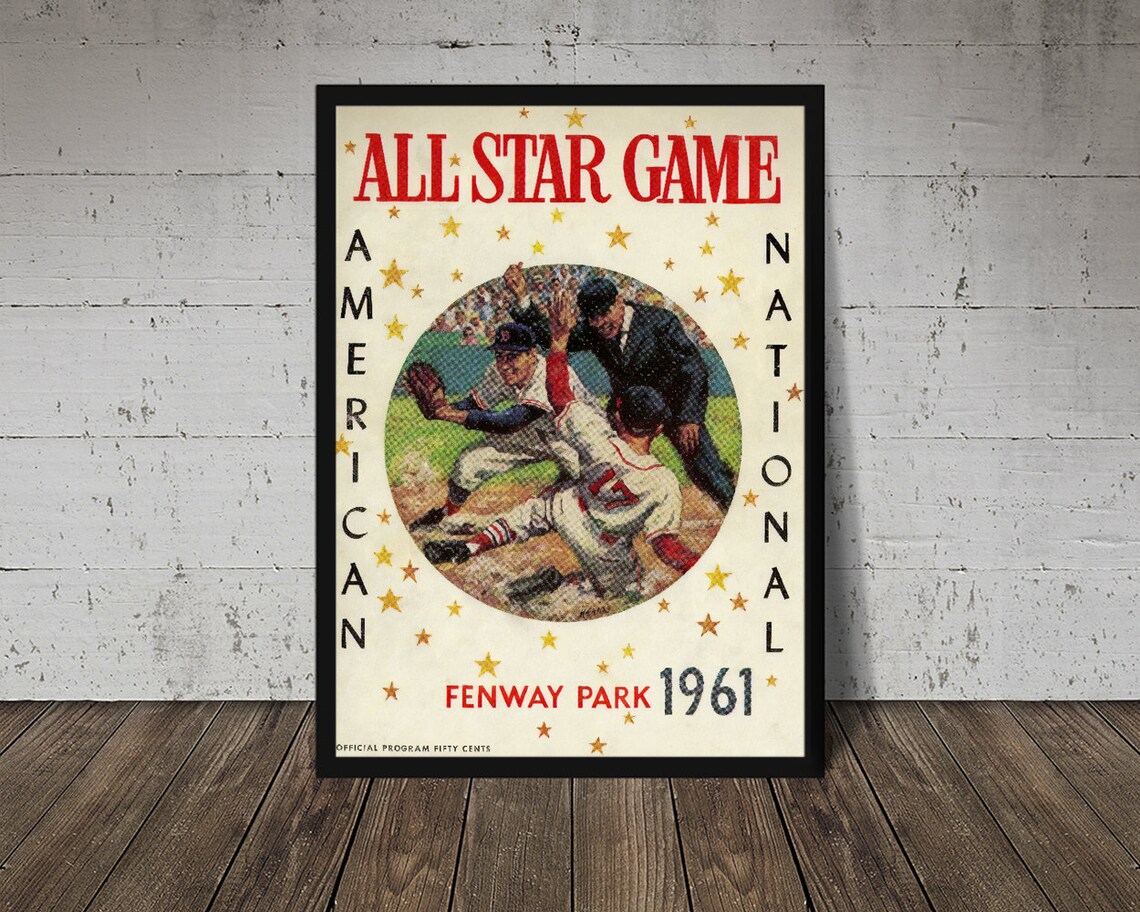 1961 ALL-STAR GAME Print Vintage Baseball Poster Retro - Etsy