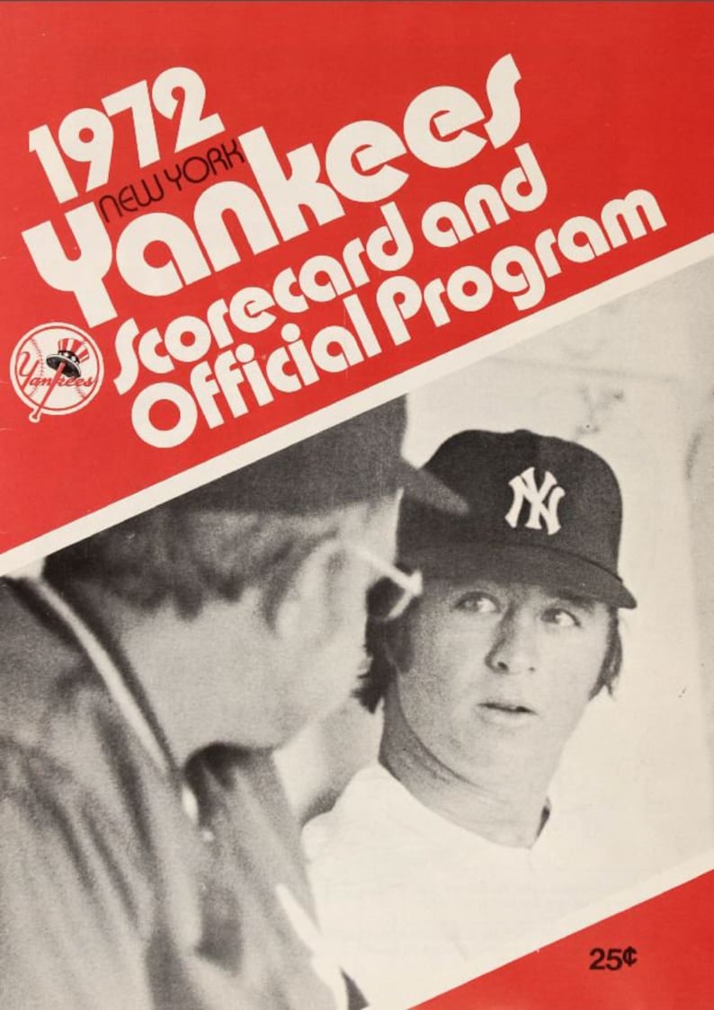 1972 NEW YORK YANKEES Print Vintage Baseball Poster Retro - Etsy