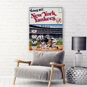 1971 NEW YORK YANKEES Print Vintage Baseball Poster, Retro Baseball ...