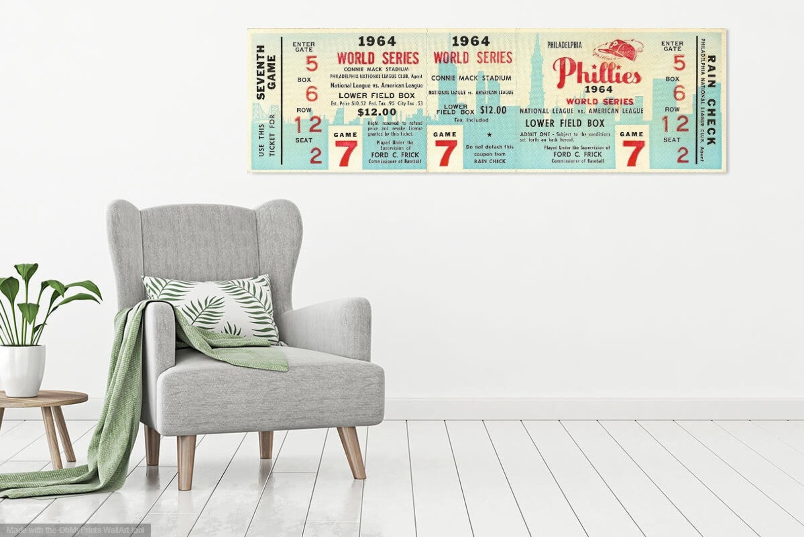 WRAPPED CANVAS 1964 Philadelphia PHILLIES print / game | Etsy