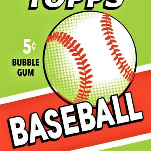 1955 TOPPS BASEBALL CARDS Print Vintage Baseball Poster, Retro Baseball ...