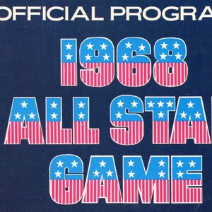 1968 ALL-STAR GAME Print Vintage Baseball Poster, Retro Baseball Poster ...