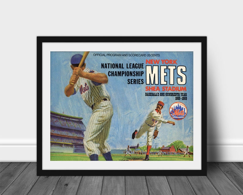 1969 NEW YORK METS Print Vintage Baseball Poster Retro - Etsy