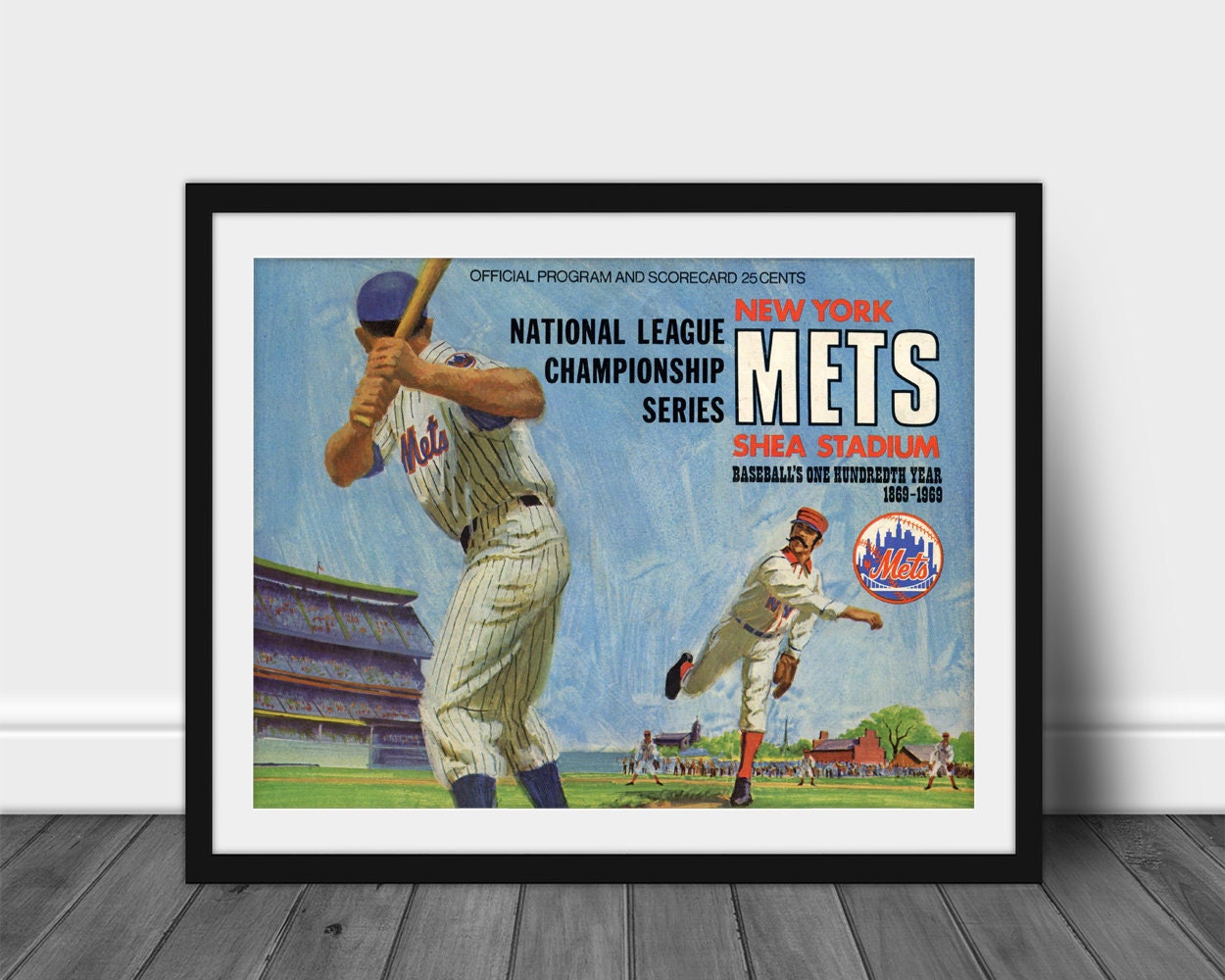 1969 NEW YORK METS print Vintage Baseball Poster Retro | Etsy