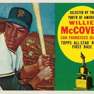 1960 WILLIE MCCOVEY Topps 316 Baseball Card Print Vintage - Etsy