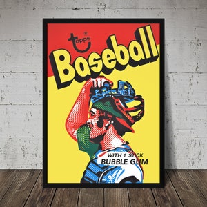 1973 TOPPS BASEBALL CARDS Print Vintage Baseball Poster, Retro Baseball ...
