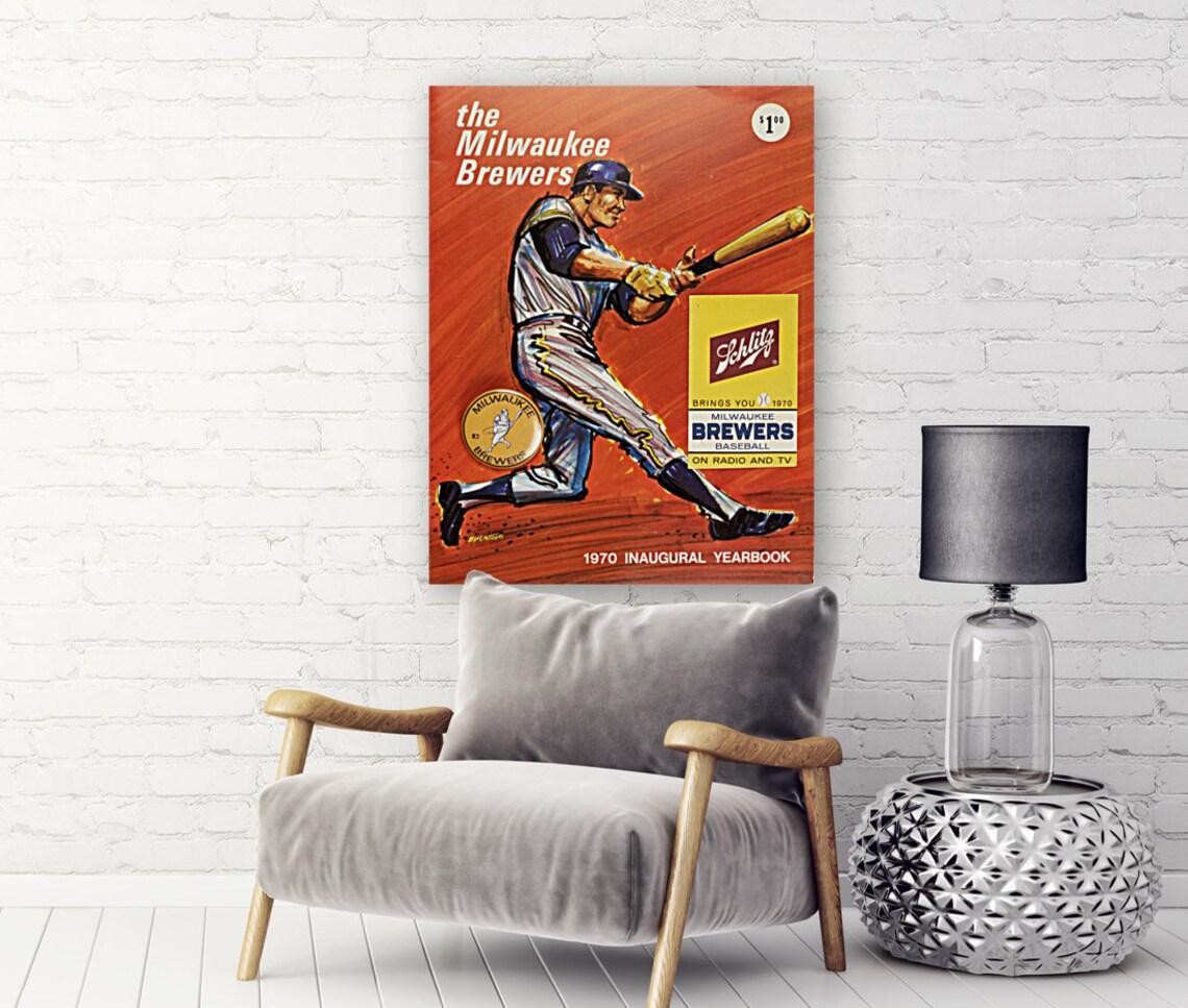 1970 MILWAUKEE BREWERS Print Vintage Baseball Poster Retro | Etsy