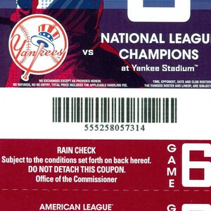 NEW YORK YANKEES 2009 Print / Game Ticket Vintage Baseball Poster ...